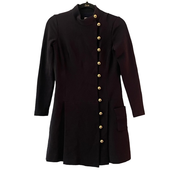 Milly of New York | Dresses | Milly Gold Button Front Mock Neck Wrap ...